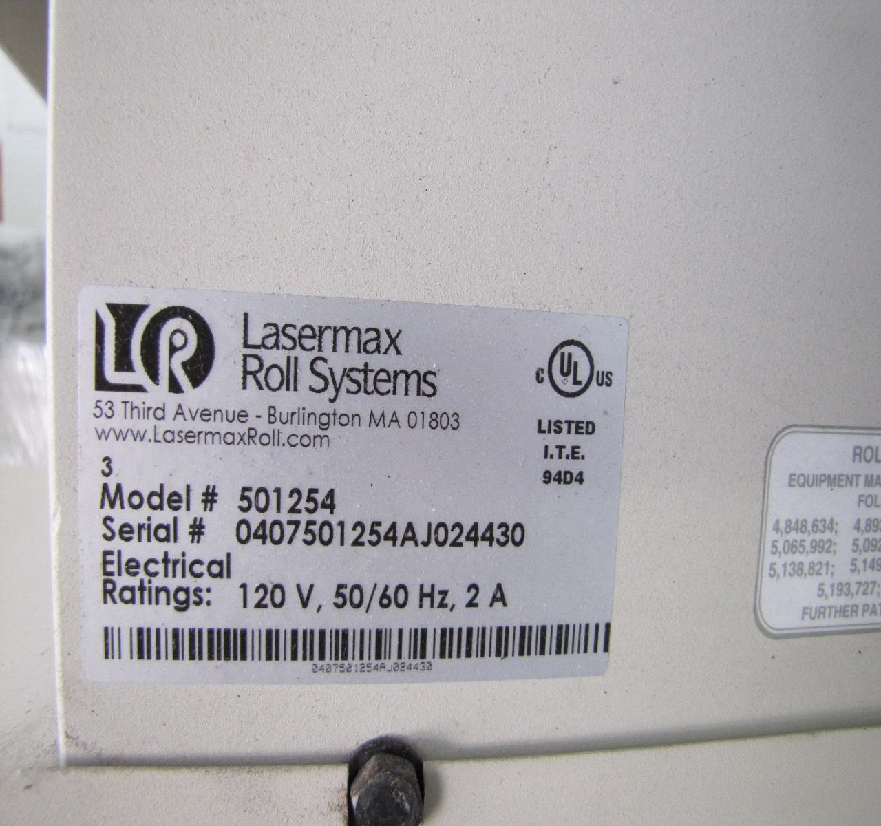 Lot #14: Lasermax Roll Systems RS92 Pinless Folder and Lasermax 501254 ...